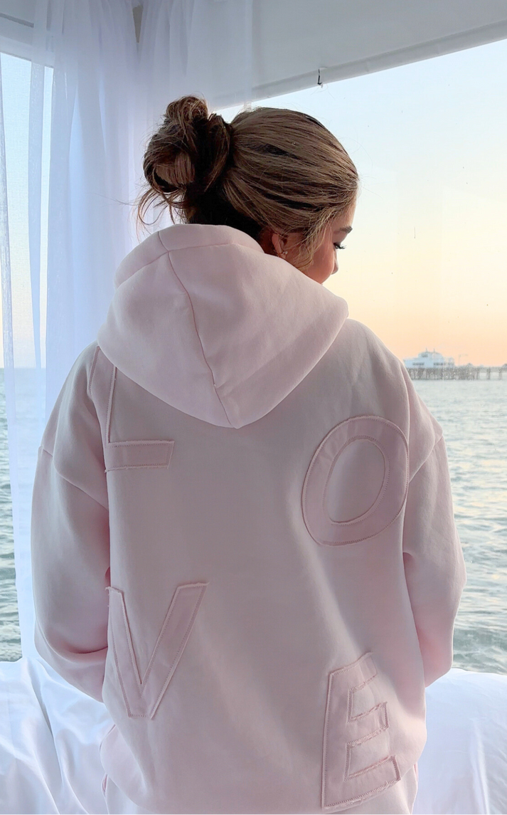"all love/ love all" Hoodie (shell pink) – amaré